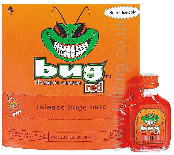 Bug Alcoholic Shooter Red 20ml x 12 – Watergat LTD